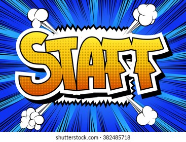 Staff Comic Book Style Word Stock Vector (Royalty Free) 382485718 ...