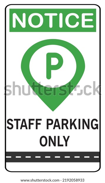 Staff Parking Only Sign Icon Stock Vector (Royalty Free) 2192058933 ...