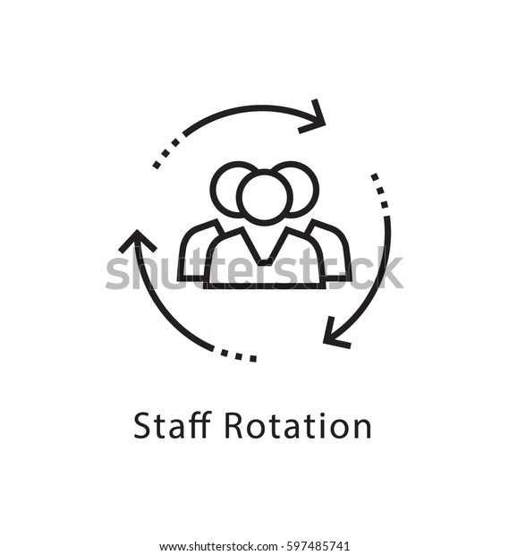Staff Rotation Vector Line Icon Stock Vector (Royalty Free) 597485741