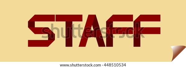 Staff Text Red Folded Paper Font เวกเตอร์สต็อก (ปลอดค่าลิขสิทธิ์) 448510534