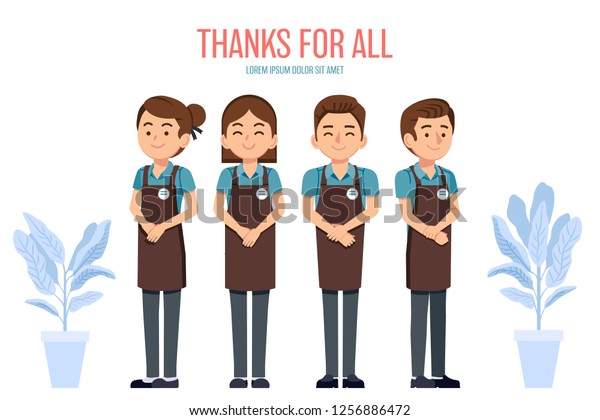 Staff Thank Customers Using Shop Cafe Stock Vector (Royalty Free ...