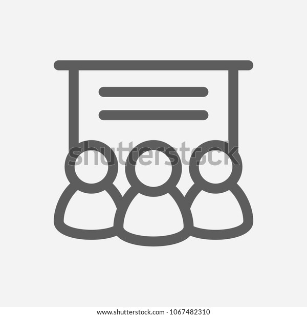 Staff Training Icon Line Symbol Isolated Stock Vector (Royalty Free ...