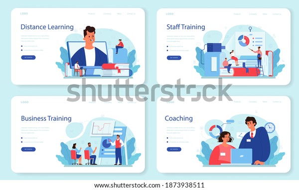 Staff Training Web Banner Landing Page Stock Vector (Royalty Free ...