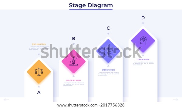 Stage Diagram Four Paper White Columns Stock Vector (Royalty Free ...