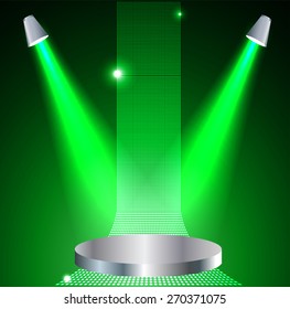 Stage Lighting Green Background Spot Light Stock Vector (Royalty Free ...