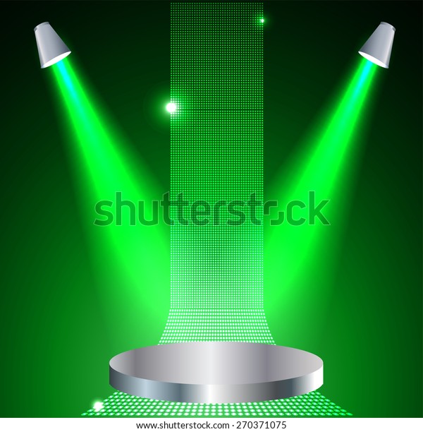 Stage Lighting Green Background Spot Light Stock Vector (Royalty Free ...