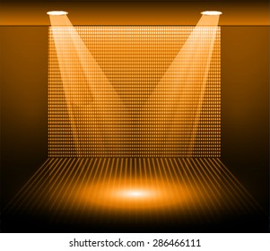 Stage Lighting Orange Background Spot Light Stock Vector (Royalty Free ...
