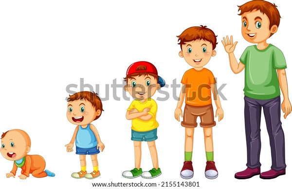 인간의 성장 삽화 단계 스톡 벡터(로열티 프리) 2155143801 | Shutterstock