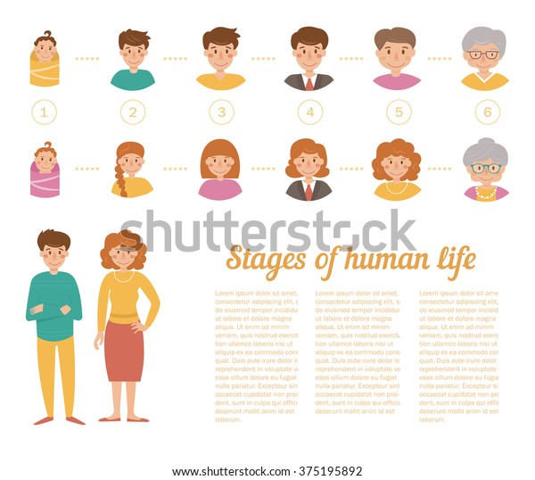 Stages Human Life Different Ages Man Stock Vector (Royalty Free ...