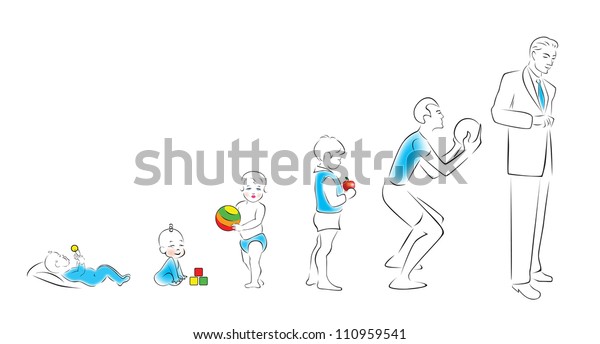 Stages Maturation Man Infancy Maturity Stock Vector (Royalty Free ...