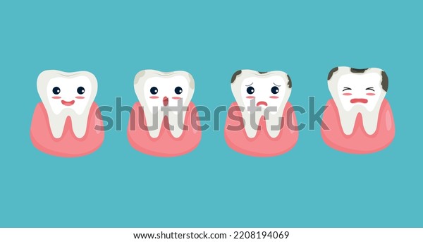 Stages Teeth Decay Healthy Tooth Dental Stock Vector (Royalty Free ...