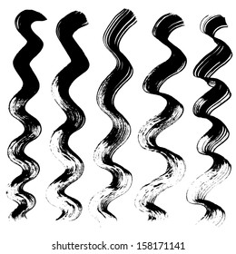 Staggered Lines Drawn Brush On Paper Stock Vector (Royalty Free ...