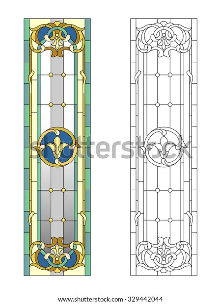 Stained Glass Window Baroque Style Stock Vector (Royalty Free) 329442044