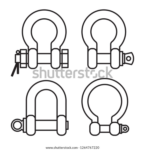 Stainless Steel Rigging Shackles Stock Vector (Royalty Free) 1264767220