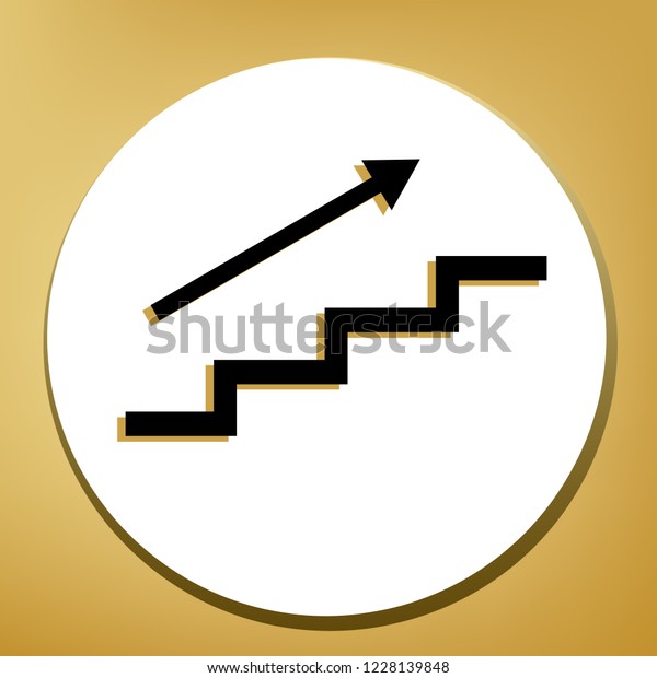 Stair Arrow Vector Black Icon Light Stock Vector (Royalty Free ...