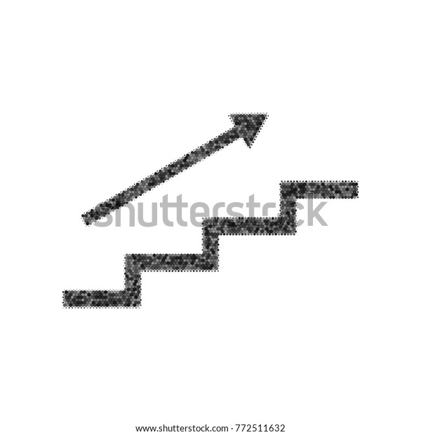Stair Arrow Vector Black Icon Many Stock Vector (Royalty Free ...