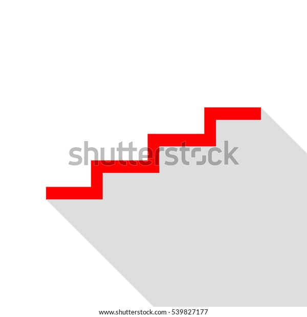 Stair Sign Red Icon Flat Style Stock Vector (Royalty Free) 539827177 ...