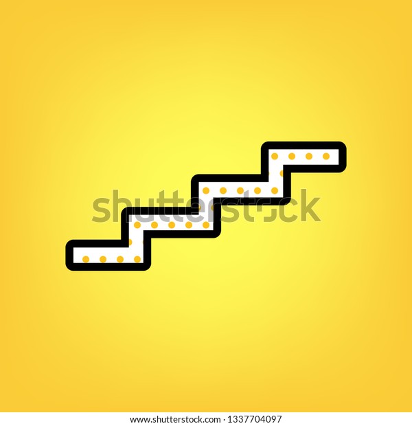 Stair Sign Vector Yellow Polka Dot Stock Vector (Royalty Free ...