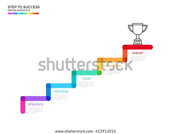 Stair Step Trophy Success Concept Business Stock Vector (Royalty Free ...