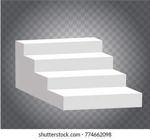 Stair White On Transparent Background Vector Stock Vector (Royalty Free ...