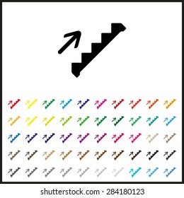 Staircase Icon Vector Design Set Colored Stock Vector (Royalty Free ...