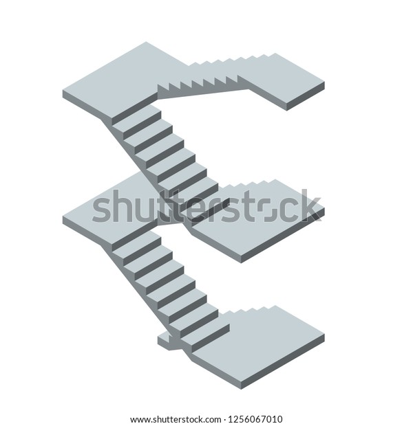 Staircase Levels Isolated On White Background Stock Vector (Royalty ...