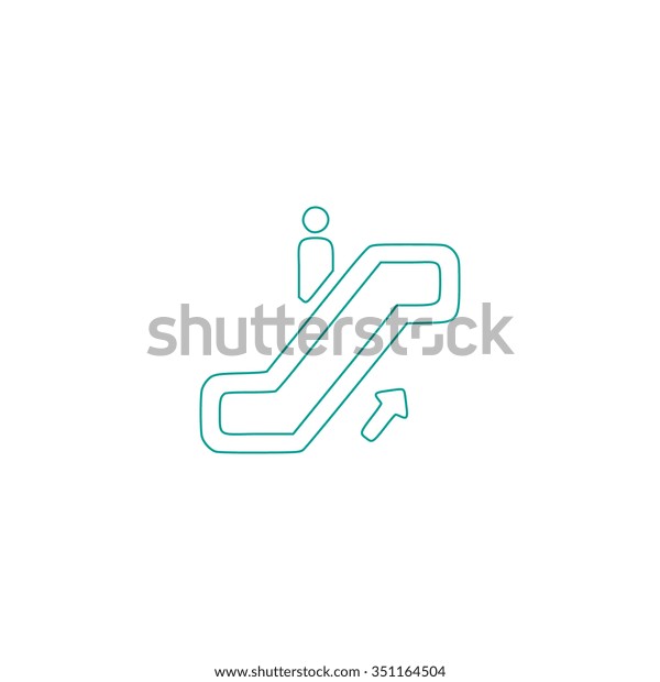 Staircase Outline Vector Icon On White Stock Vector (Royalty Free ...
