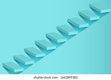 Stairs Background Silhouette Step Light Blue Stock Vector (Royalty Free ...