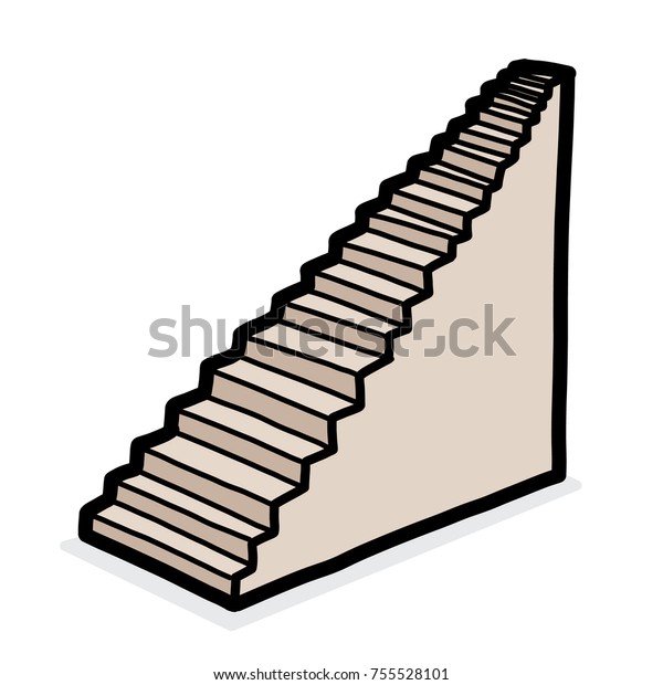 Stairs Cartoon Vector Illustration Hand Drawn Stock Vector (Royalty ...
