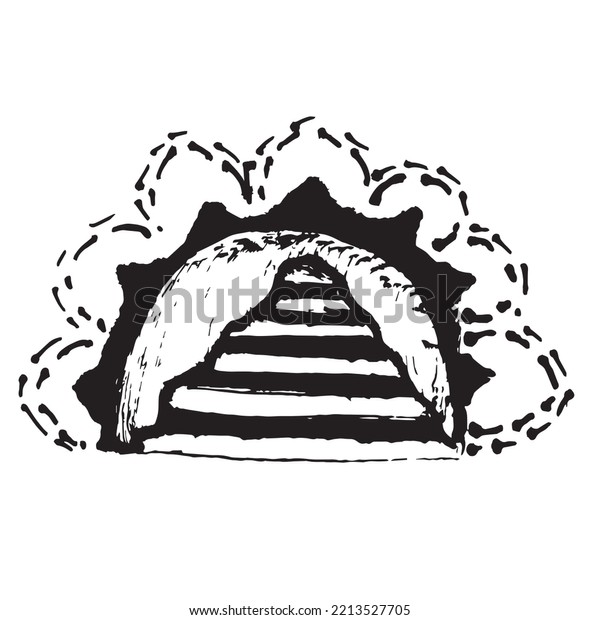 Stairs Cave Hand Drawn Vector Stock Vector (Royalty Free) 2213527705 ...