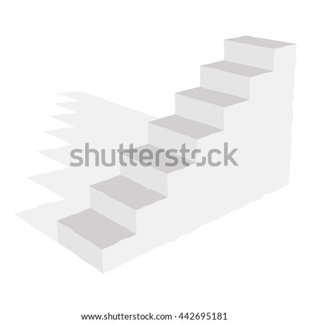 Stairs Concrete Shadow Ladder 3 D Side Stock Vector (Royalty Free ...