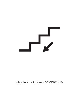 Symbol Sign Stairs Down Pictogram Stairs Stock Illustration 1716073774