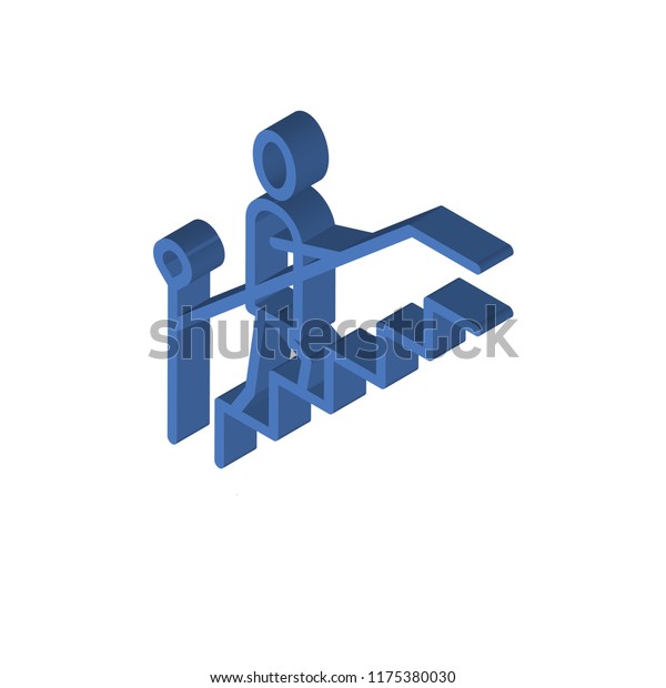 Stairs Isometric Left Top View 3d Stock Vector (Royalty Free ...