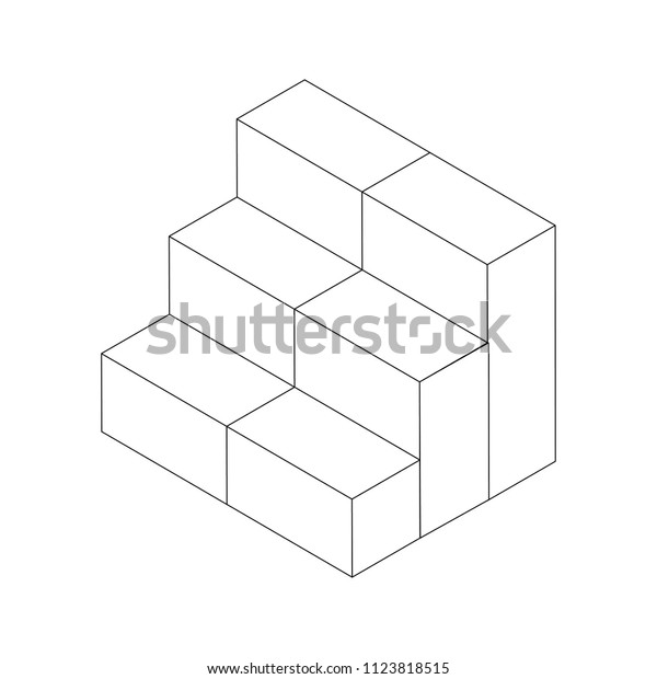 Stairs Isometric View Vector Illustration: vector de stock (libre de ...