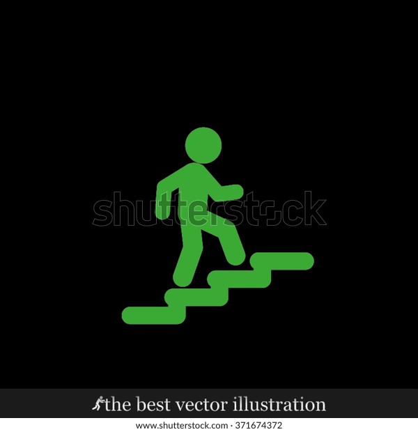 Stairs Man Icon Stock Vector (Royalty Free) 371674372 | Shutterstock