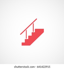 Stairs Red Flat Icon On White Stock Vector (Royalty Free) 641422915 ...