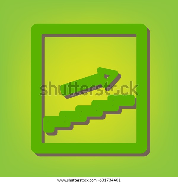 Stairs Sign Arrow Vector Green Line Stock Vector (Royalty Free ...