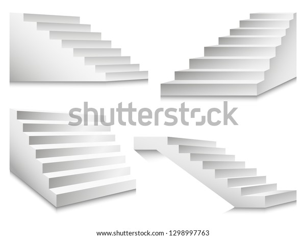 Stairs Staircases Podium Ladders Vector 3d Stock Vector (Royalty Free ...