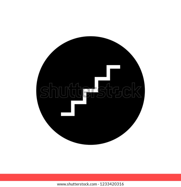 Stairs Vector Icon Floor Symbol Simple Stock Vector (Royalty Free ...
