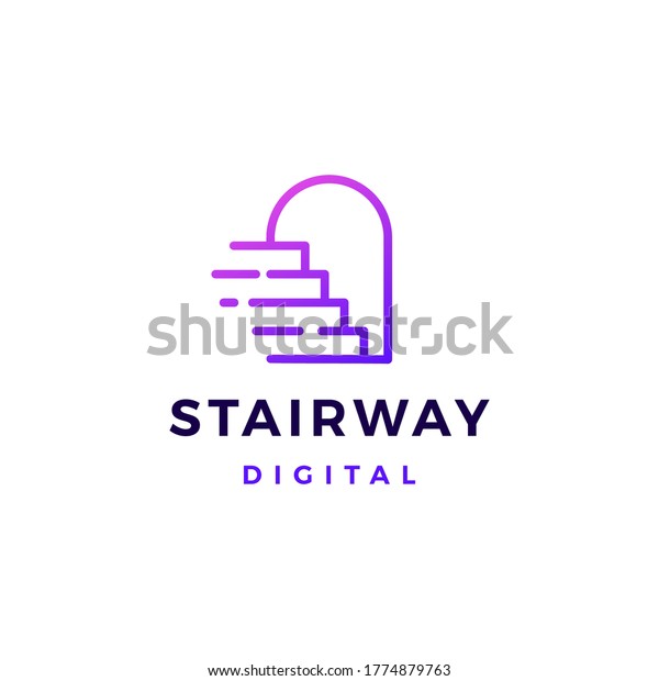 Stairway Logo Vector Icon Illustration Stock Vector (Royalty Free ...