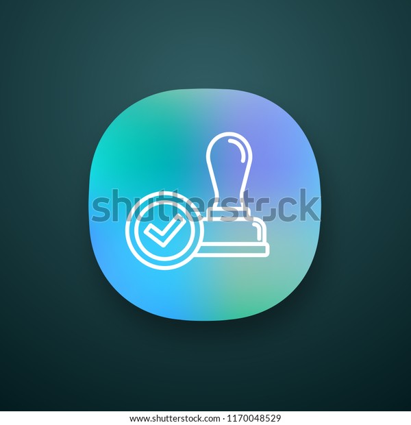 Stamp Approved App Icon Stamp Approval Stock Vector (Royalty Free ...