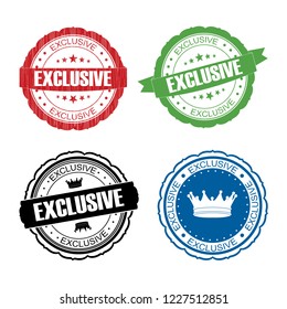 Stamp Exclusive Set Vector Illustration Stock Vector (Royalty Free ...