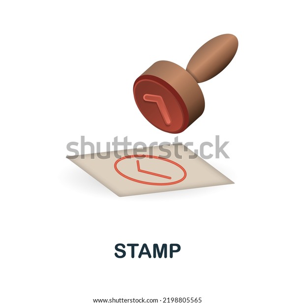 Stamp Icon 3d Illustration Banking Collection Stock Vector (Royalty ...