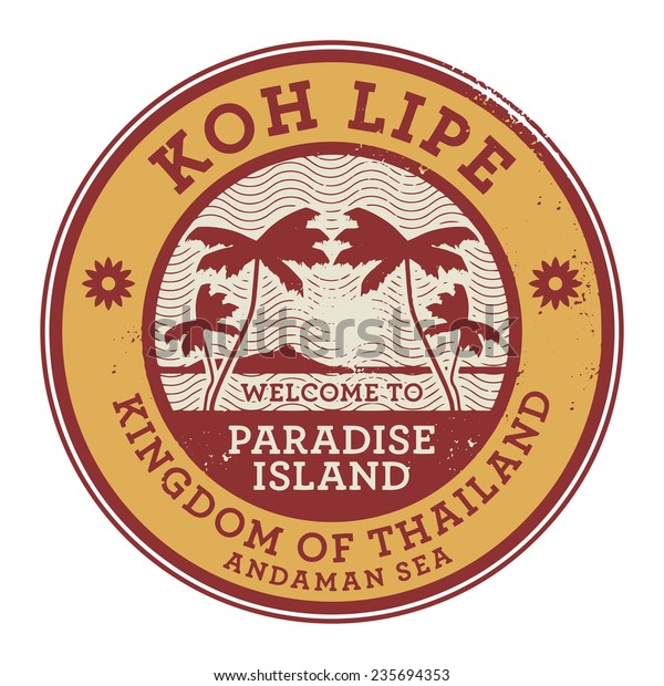 Stamp Label Name Koh Lipe Island Stock Vector (Royalty Free) 235694353