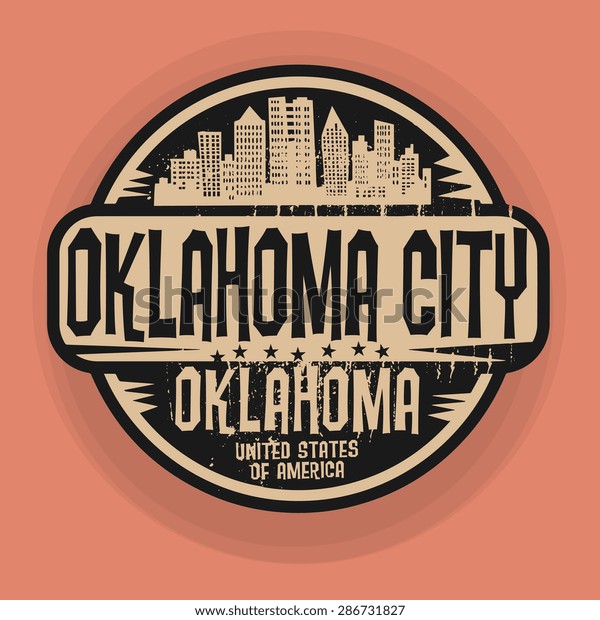 Stamp Label Name Oklahoma City Oklahoma Stock Vector (Royalty Free ...