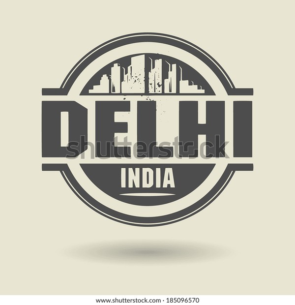 Stamp Label Text Delhi India Inside Stock Vector (Royalty Free ...