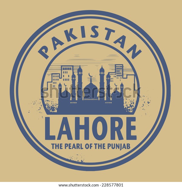 Stamp Label Text Lahore Pakistan Inside Stock Vector (Royalty Free ...