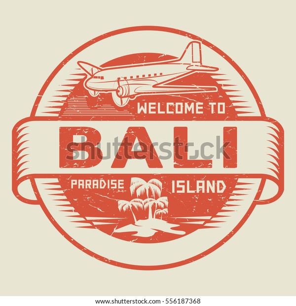 Stamp Label Text Welcome Bali Paradise Stock Vector (Royalty Free ...