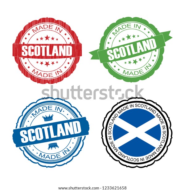 Stamp Made Scotland Label Set Flag Stock Vector (Royalty Free ...