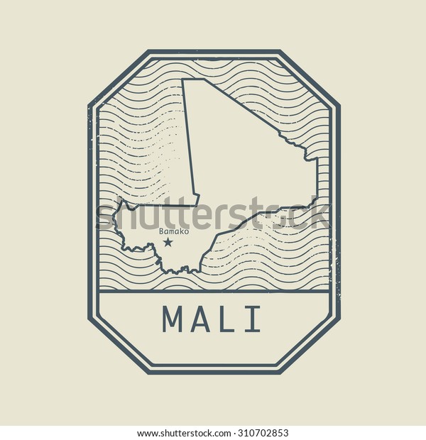 Stamp Name Map Mali Vector Illustration Stock Vector (Royalty Free ...